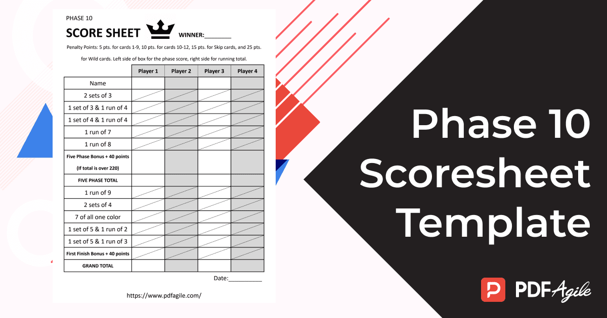 Phase 10 Scoresheet Template | PDF Agile