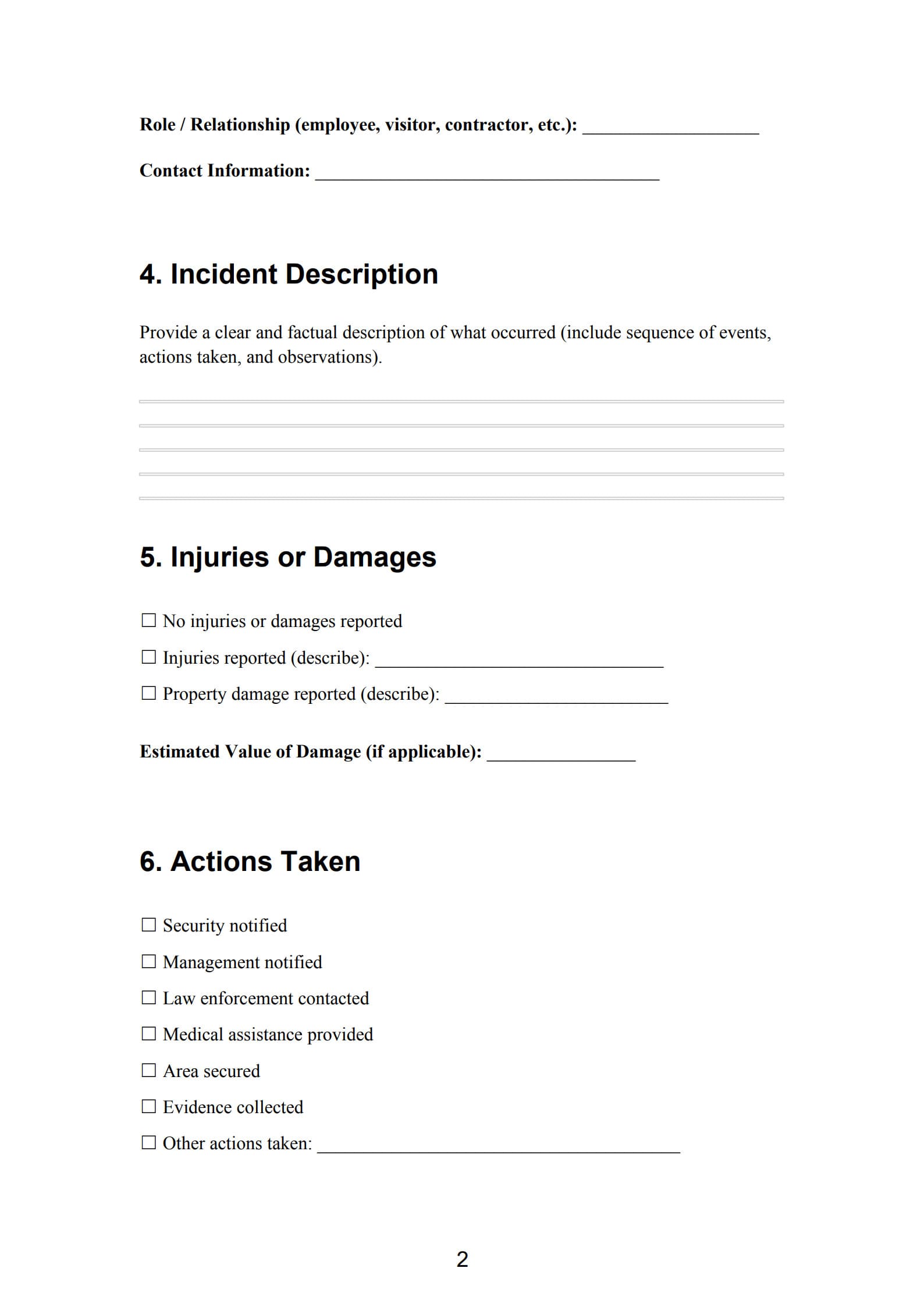 Security Incident Report Template - Free Download | PDF Agile