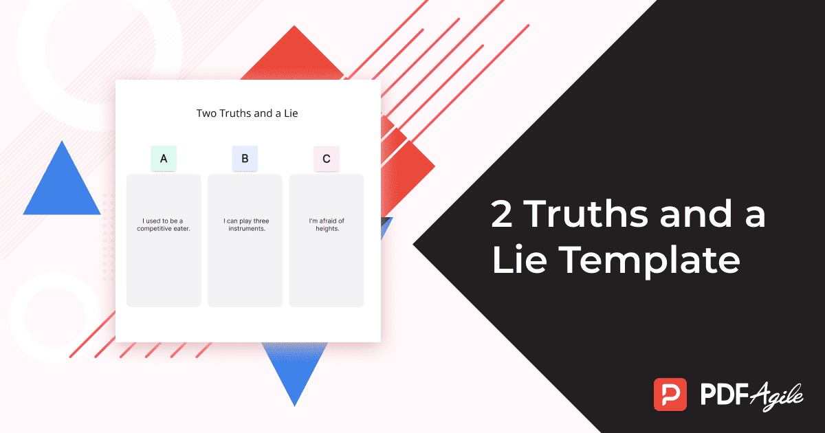 2 Truths and a Lie Template in PDF Format | Free Download