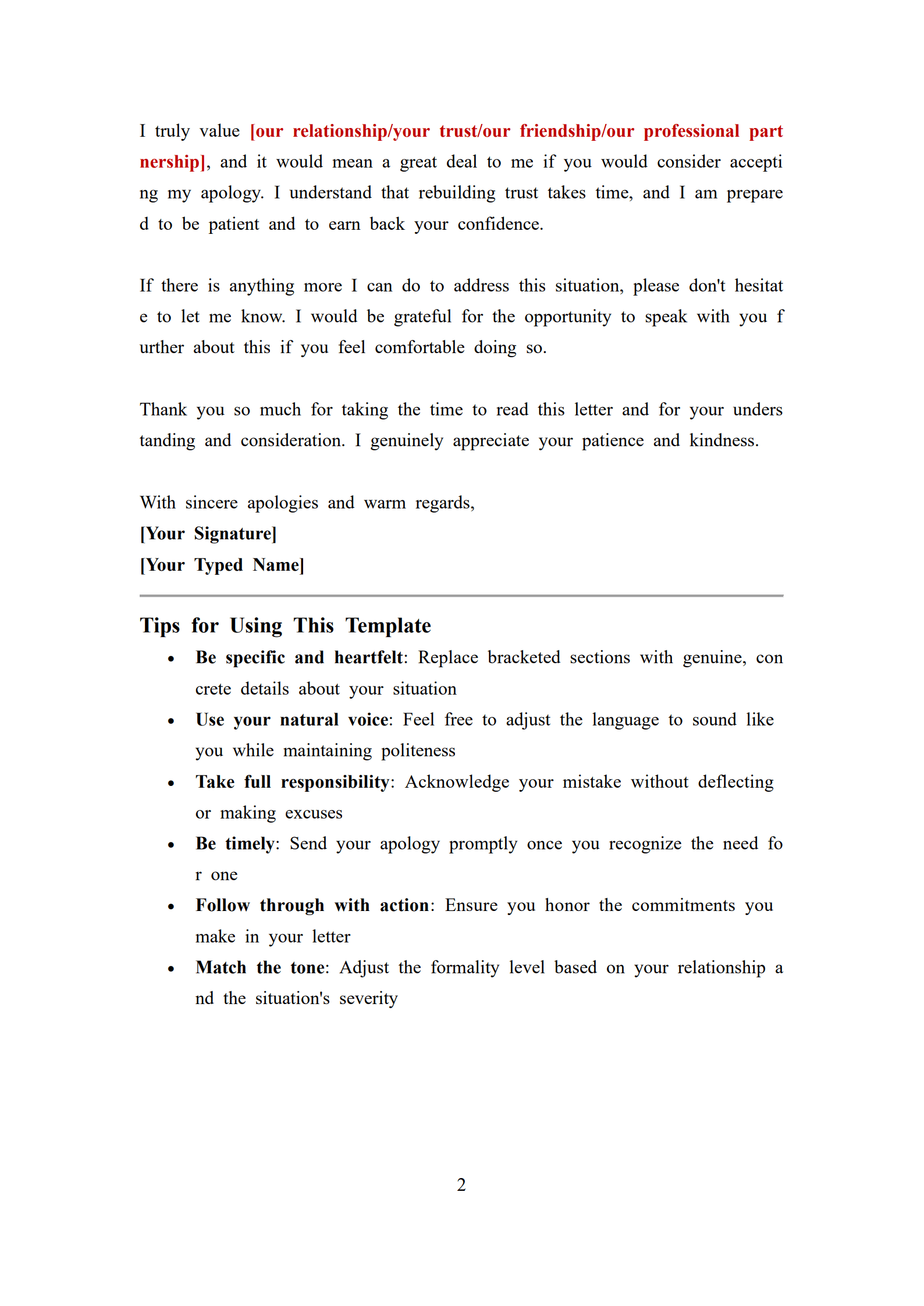 Apology Letter Template | Free Download | PDF Agile