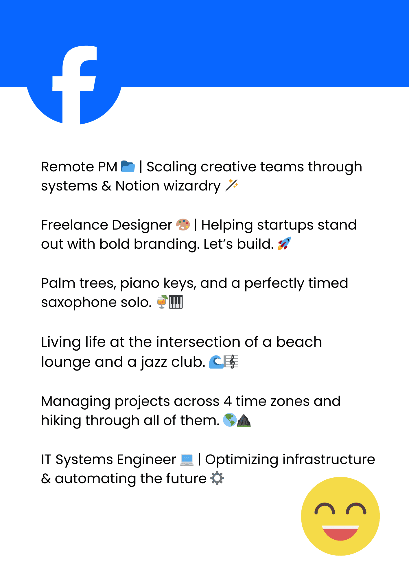 20+ Bio Examples for Facebook with Writing Tips | PDFAgile