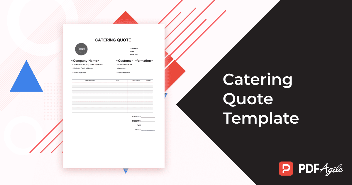 Catering Quote Template – Printable & Free | PDF Agile