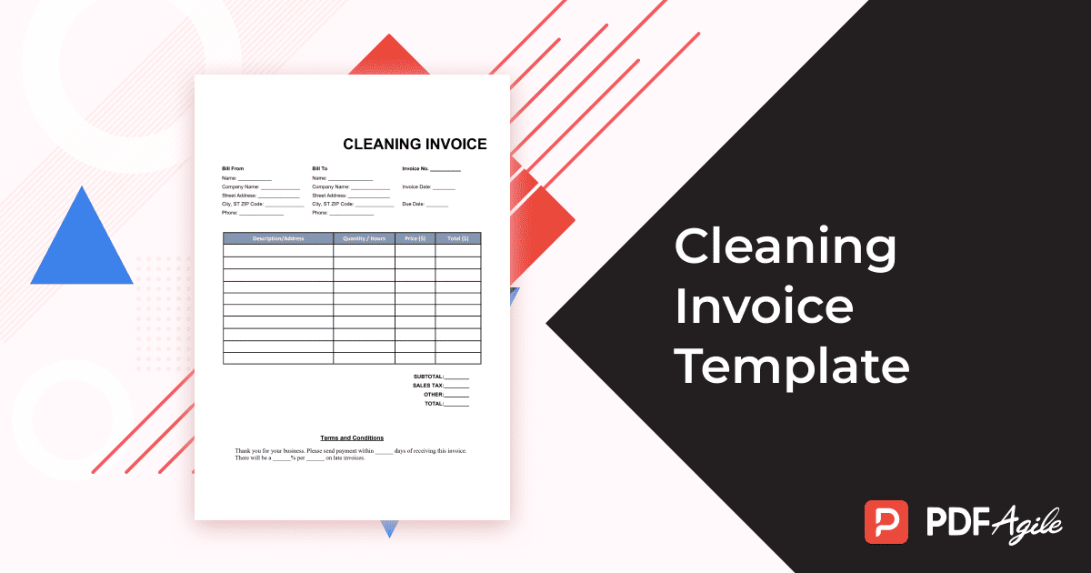 Cleaning Invoice Template - Free & Customizable PDF