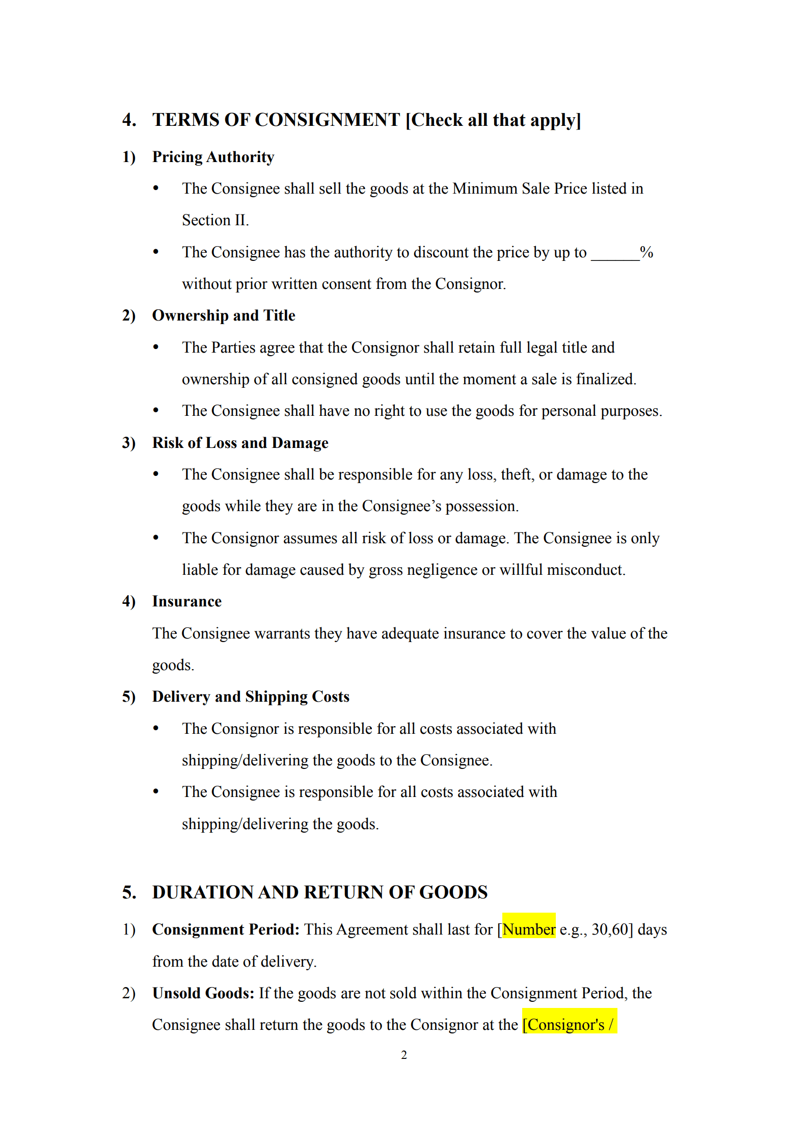 Consignment Agreement Template – Turn Inventory into Profit