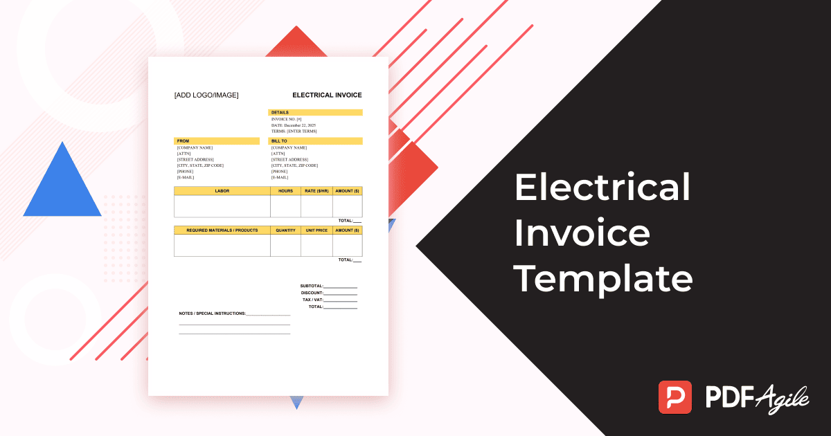Electrical Invoice Template – Free PDF Samples and Writing Tips | PDF Agile