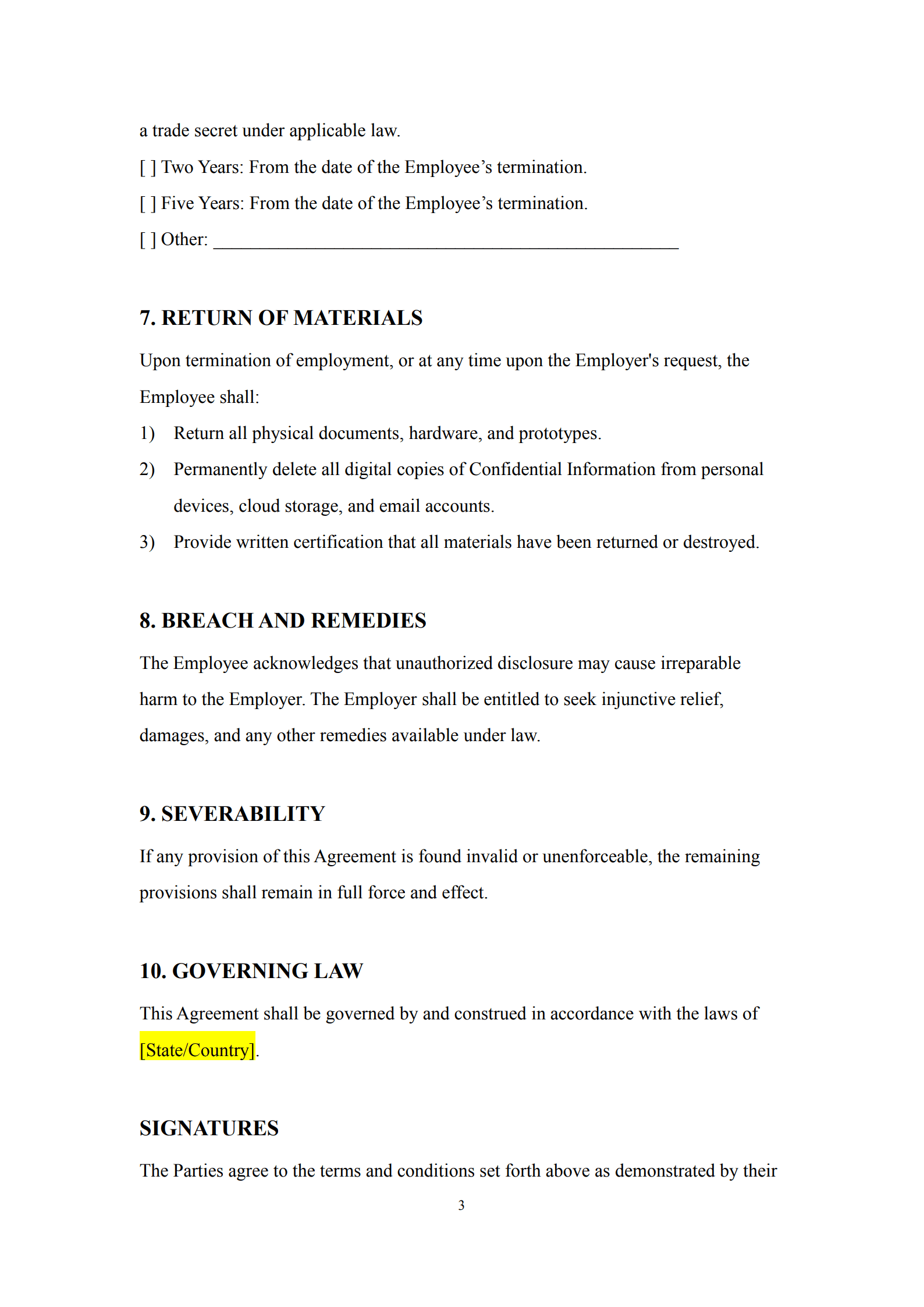 Employee Confidentiality Agreement Template — Free Download