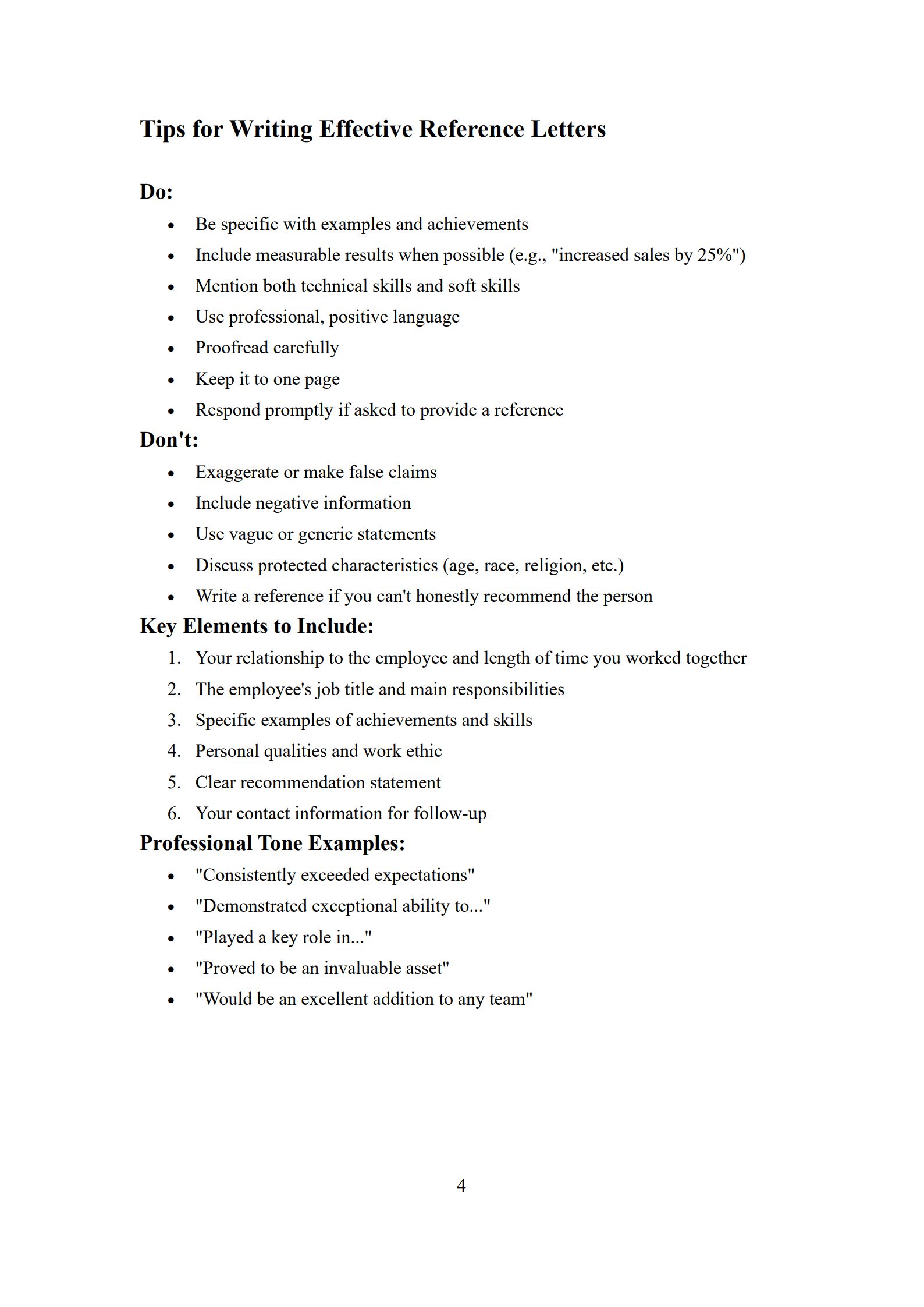 Reference Letter Sample for Employee | Free Download