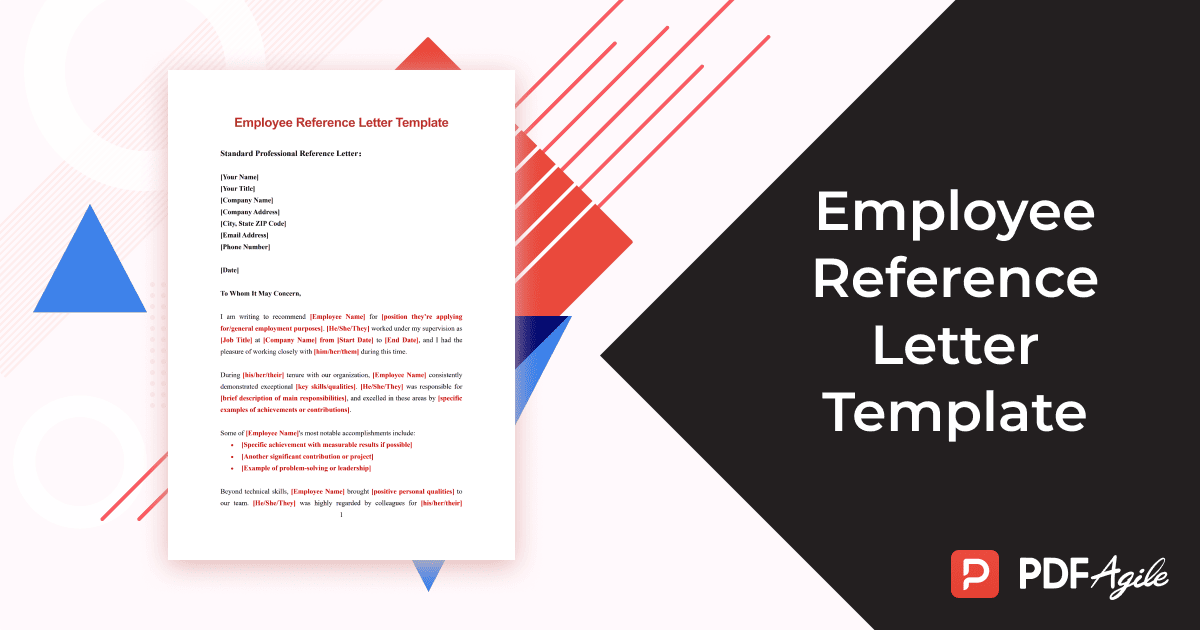 Reference Letter Sample for Employee | Free Download