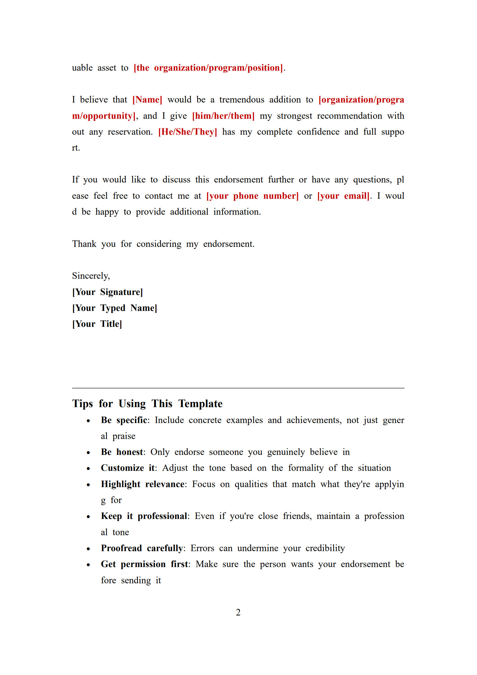 Endorsement Letter Template | Free Download | PDF Agile