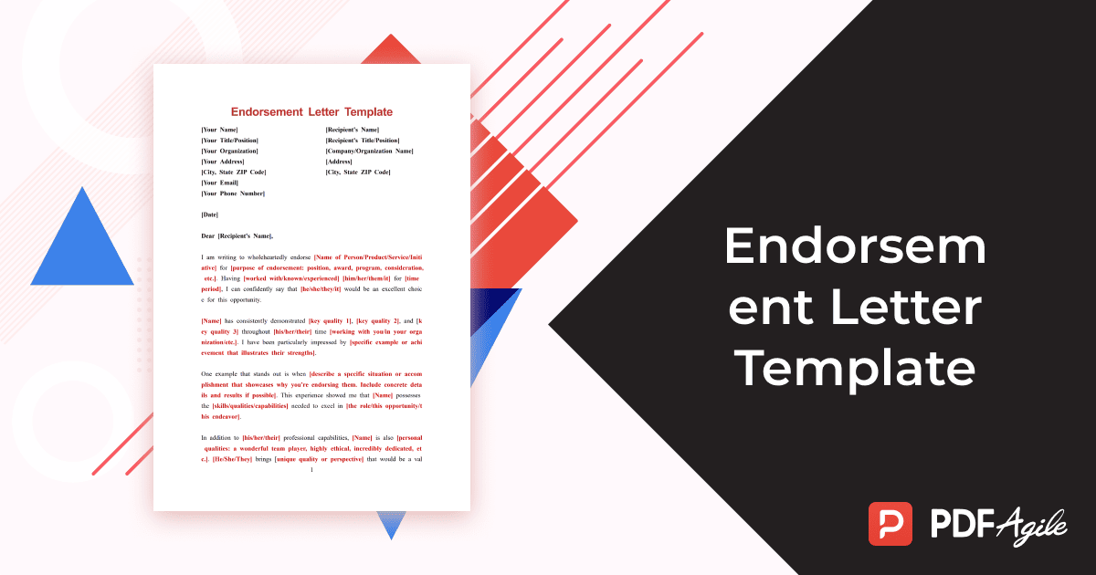 Endorsement Letter Template | Free Download | PDF Agile