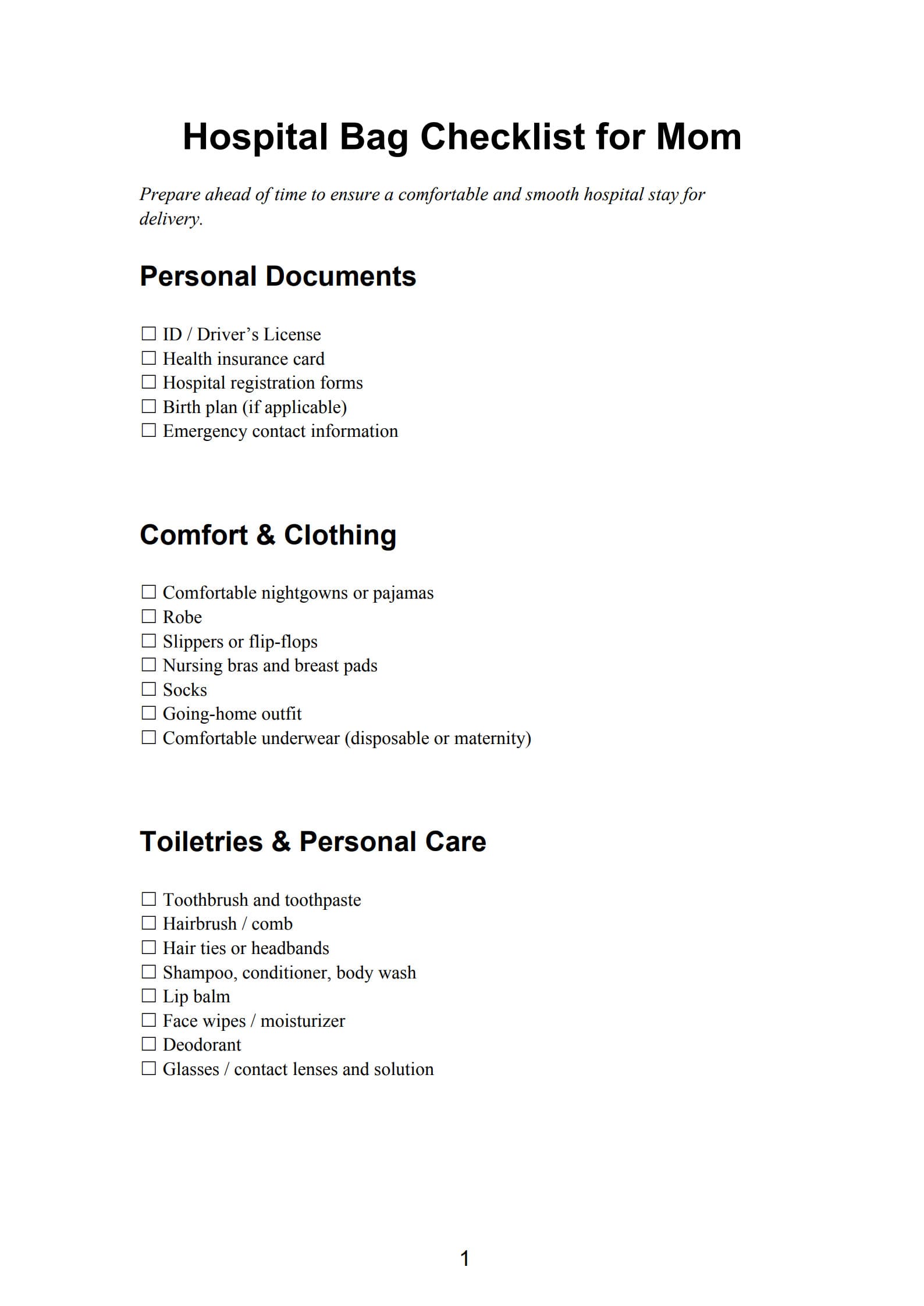 Hospital Bag Checklist: An Ultimate Guide for Mom and Dad