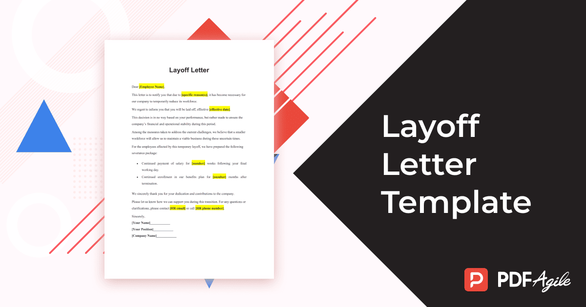 Layoff Letter Template - Free, Editable & Printable | PDF Agile