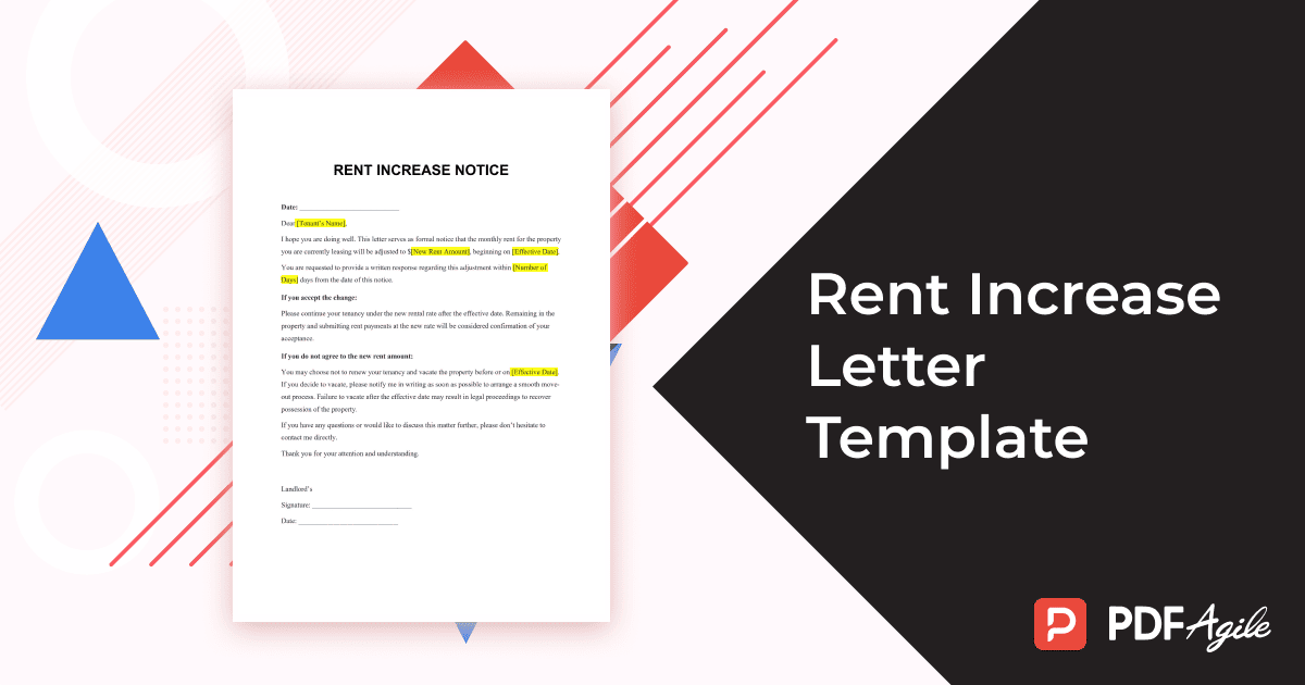 Rent Increase Letter Template - Customizable & Printable