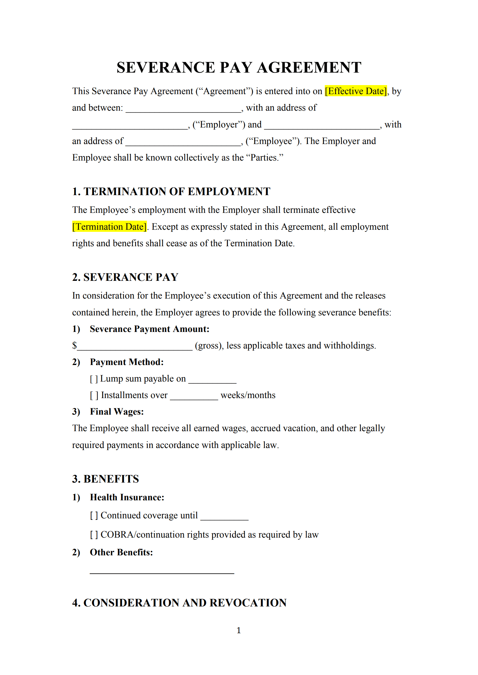 Create Severance Pay Agreement in Minutes | PDF Agile