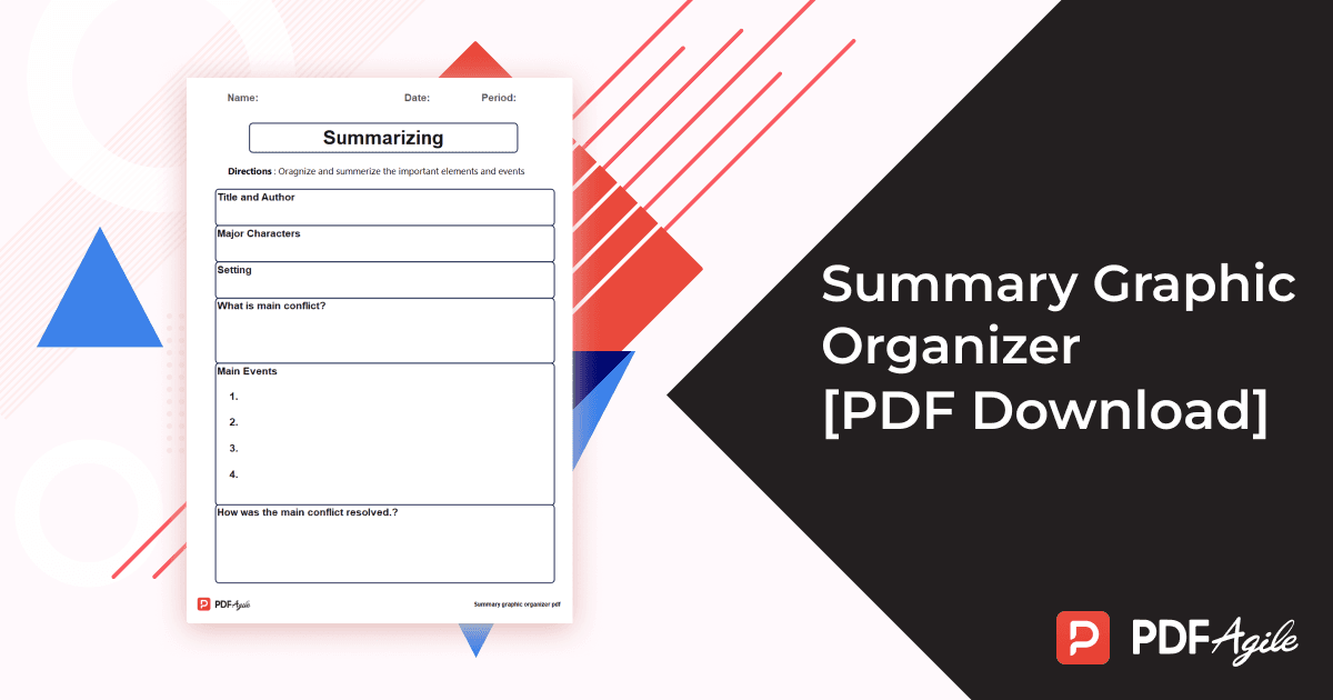 Printable Summary Graphic Organizer Template | PDF Agile