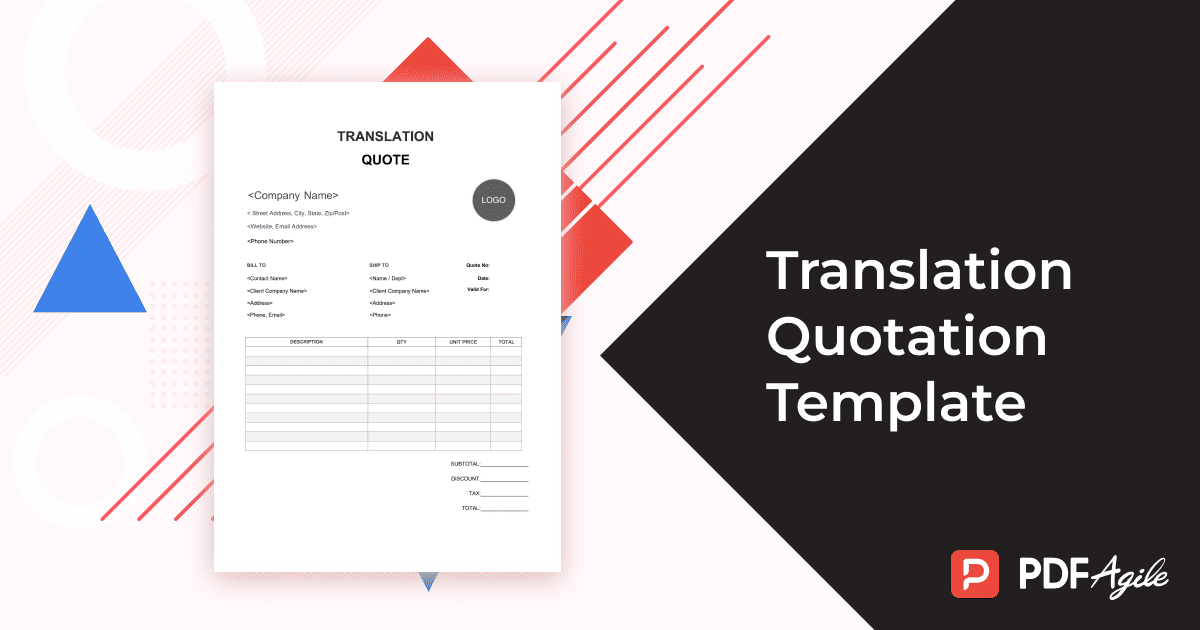 Translation Quotation Template | Free Download & Editable PDF
